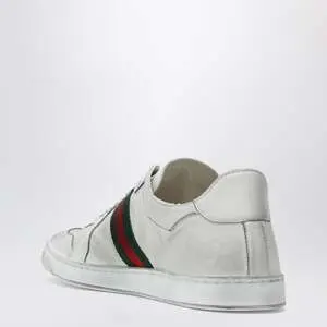 Gucci Leather Sneakers With Worn Effect
