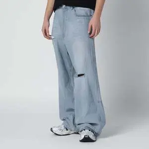 Balenciaga Baggy Wide-leg Ripped Jeans