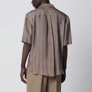 Saint Laurent Boxy Short-sleeve Button-up Cupro Shirt