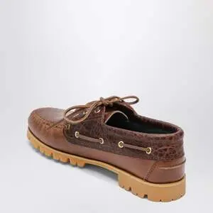 VINNY'S Boat Shoes With Crocodile Inserts