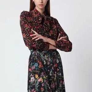 Gucci Printed Silk Shirt With Pussy Bow