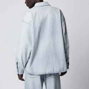 Balenciaga Cotton Denim Shirt - Light Blue
