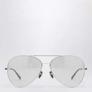 Gucci Silver Pilot Sunglasses - Grey