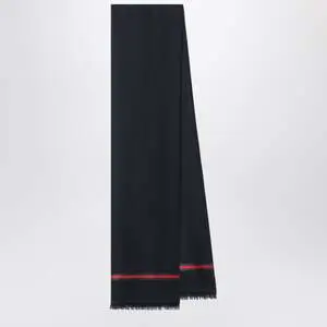 Gucci Midnight Wool And Silk Stole - Blue