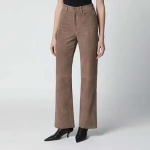 ROTATE BY BIRGER CHRISTENSEN Brown Suede Trousers