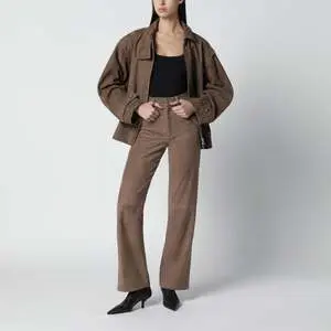 ROTATE BY BIRGER CHRISTENSEN Brown Suede Trousers