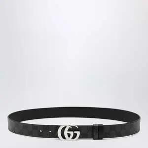 Gucci Gg Marmont Reversible Belt In Canvas And Leather - Black
