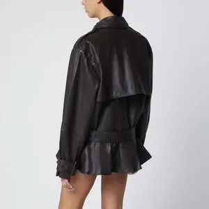 ROTATE BY BIRGER CHRISTENSEN Biker Jacket In Lamb Leather - Brown