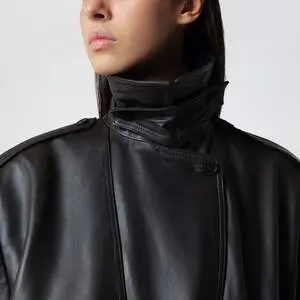 ROTATE BY BIRGER CHRISTENSEN Biker Jacket In Lamb Leather - Brown
