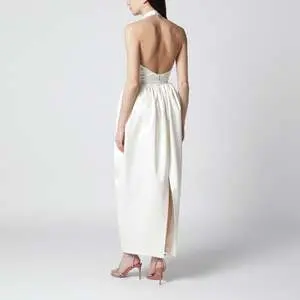 ROTATE BY BIRGER CHRISTENSEN Long Dress With Balloon Skirt - White