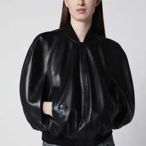 Balenciaga Leather Bomber Jacket