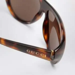 Gucci Tortoiseshell Aviator Sunglasses With Logo Detail