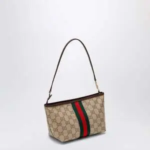 Gucci Small Pouch In Sand Gg Fabric - Beige