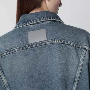 Balenciaga Kick Cotton Denim Jacket In Dirty Vintage - Blue