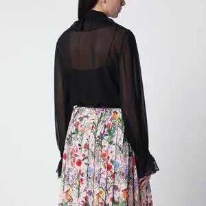 Gucci Silk Georgette Shirt With Lace Trims