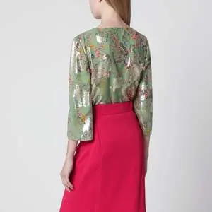 Valentino Garavani Lurex Floral Print Shirt