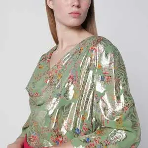 Valentino Garavani Lurex Floral Print Shirt