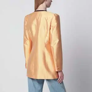 Valentino Garavani Shantung Pea Coat - Orange