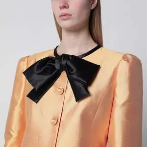 Valentino Garavani Shantung Pea Coat - Orange