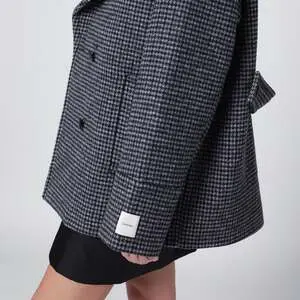 Calvin Klein Double-breasted Houndstooth Coat