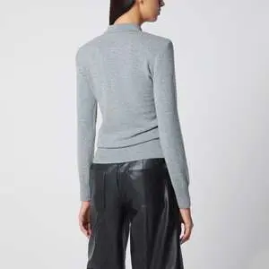 ROTATE BY BIRGER CHRISTENSEN Wool Long-sleeve Polo Shirt