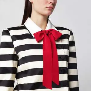 Valentino Garavani Striped Cotton Jacket With Maxi Bow Detail