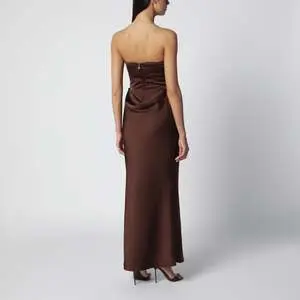 ROTATE BY BIRGER CHRISTENSEN Strapless Bodice Maxi Dress - Brown