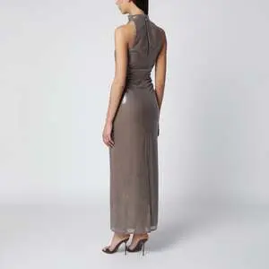ROTATE BY BIRGER CHRISTENSEN Long Dress With Micro-sequins - Beige