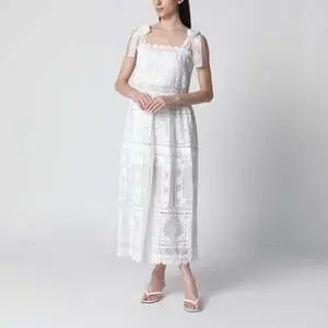 Zimmermann Ivory Lace Trim Midi Dress