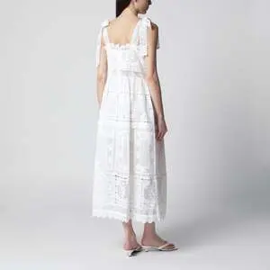 Zimmermann Ivory Lace Trim Midi Dress