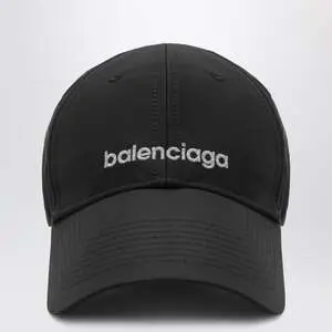 Balenciaga Techwear Baseball Cap With Embroidered Logo And Reflective Detailing - Black