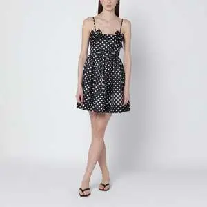 GANNI Satin Mini Dress With Polka Dots