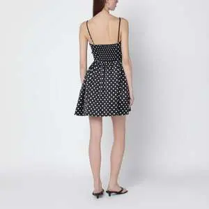 GANNI Satin Mini Dress With Polka Dots