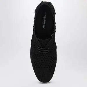 Dolce & Gabbana Woven Derby Shoes With Perforated Detailing