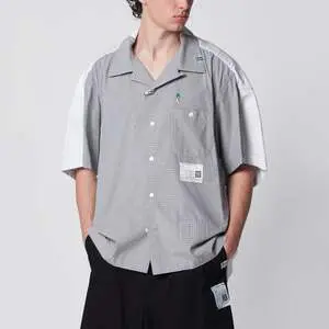 Mihara Yasuhiro Checked Cotton Layered Shirt