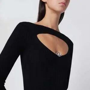DIESEL® M-oloni Ribbed Midi Dress With Front Cut-out