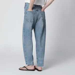 AGOLDE 80's Pleated Jeans In Indigo Denim - Light Blue