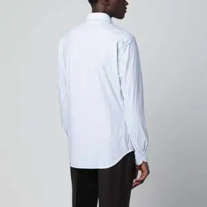 XACUS White Striped Active Shirt Tailor Fit