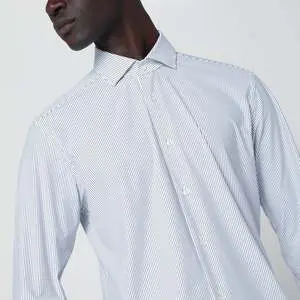 XACUS White Striped Tailor Fit Shirt