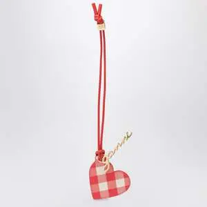 GANNI Heart-shaped Mirror With Checkered Pattern Frame