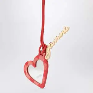 GANNI Heart-shaped Mirror With Checkered Pattern Frame