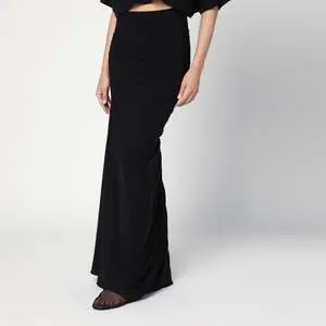 Alaïa Long Draped Skirt In Jersey