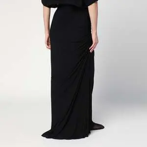 Alaïa Long Draped Skirt In Jersey