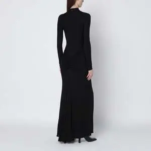 Alaïa Long Sleeve High Neck Maxi Dress - Black