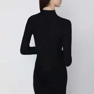 Alaïa Long Sleeve High Neck Maxi Dress - Black