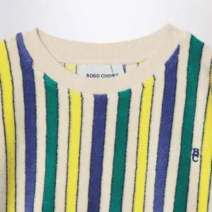 BOBO CHOSES Striped Sponge Sweatshirt