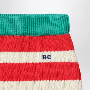 BOBO CHOSES Striped Knit Shorts With Embroidered Logo