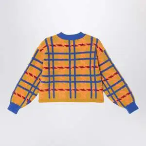 BOBO CHOSES Madras Check Pattern Jacquard Cardigan