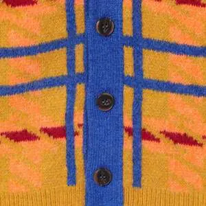 BOBO CHOSES Madras Check Pattern Jacquard Cardigan