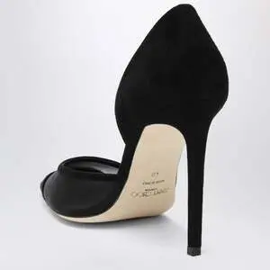 JIMMY CHOO Brigitte Suede And Mesh Pointed-toe Pumps